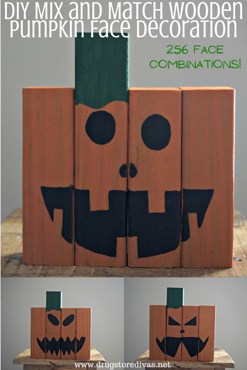DIY Mix And Match Wooden Pumpkin Face Decoration | Drugstore Divas