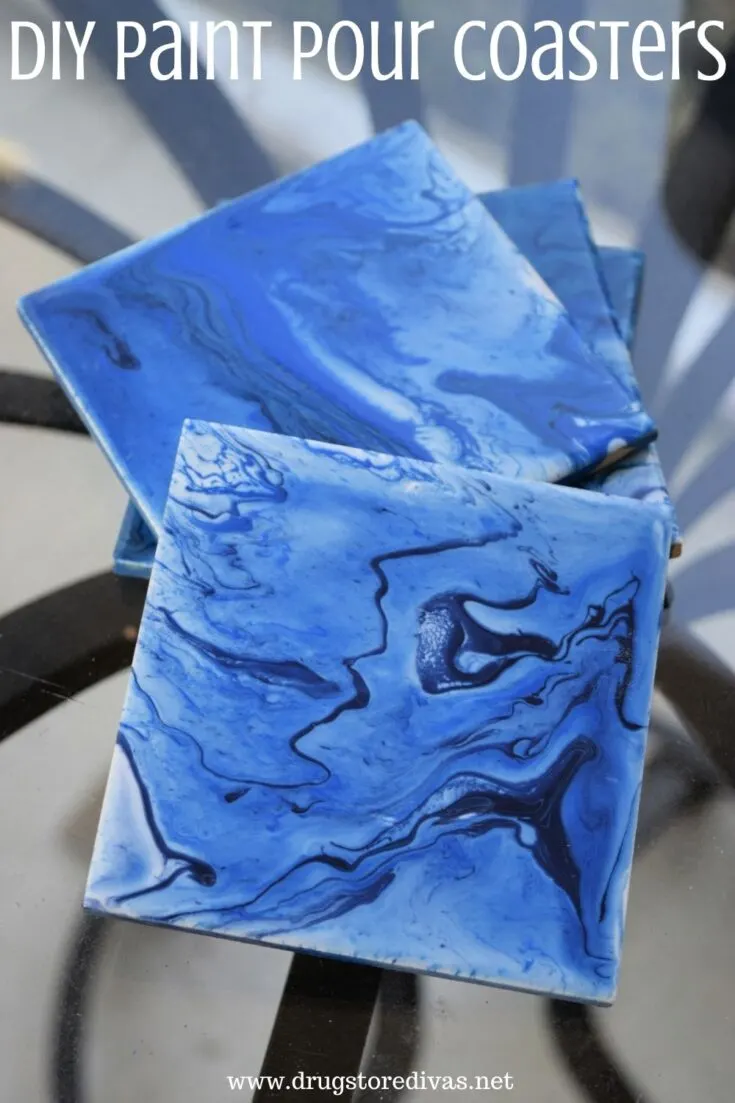 DIY Paint Pour Coasters | Drugstore Divas